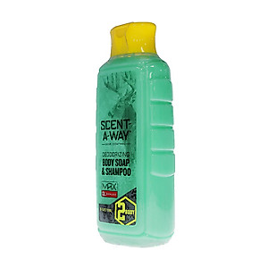 Hunters Specialties Scent-A-Way MAX Liquid Body Soap & Shampoo - Hunting Odorless Green Soap Scent Eliminator for Hunters, Trappers, Anglers, and Campers - 24 OZ