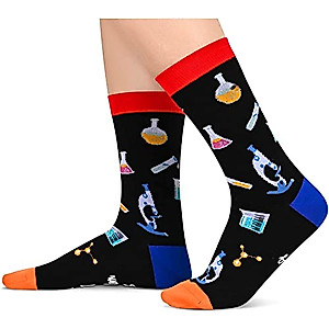 sockfun Science Socks Science Gifts for Teens Scientist Gifts Chemistry Socks Chemistry Gifts for Men Women, Gifts for Science Lovers Science Stocking Stuffers