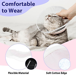 LUCKYPAW Cat Cone Collar Soft, Cone for Cats to Stop Licking and Scratching Cat Cone Alternative After Surgery for Kittens, Pet Cone for Cats with Drawstrings No Block Sight Cat Recovery Cone(Blue S)