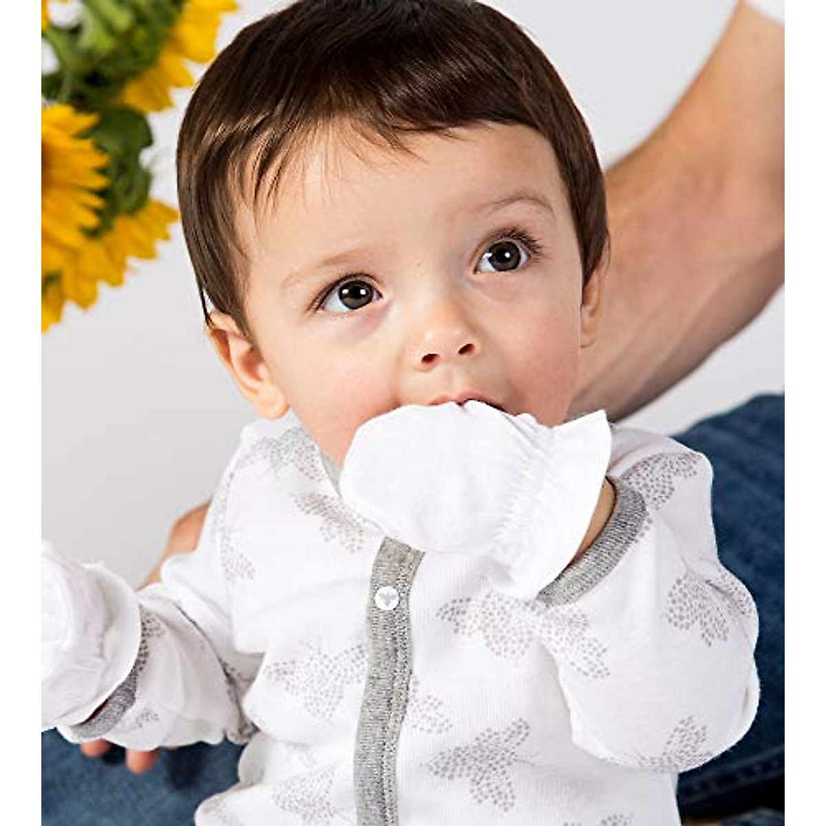 Burt's Bees Baby Unisex Baby Mittens, No-scratch Mitts, 100% Organic Cotton, Set of 3 Gloves, Midnight