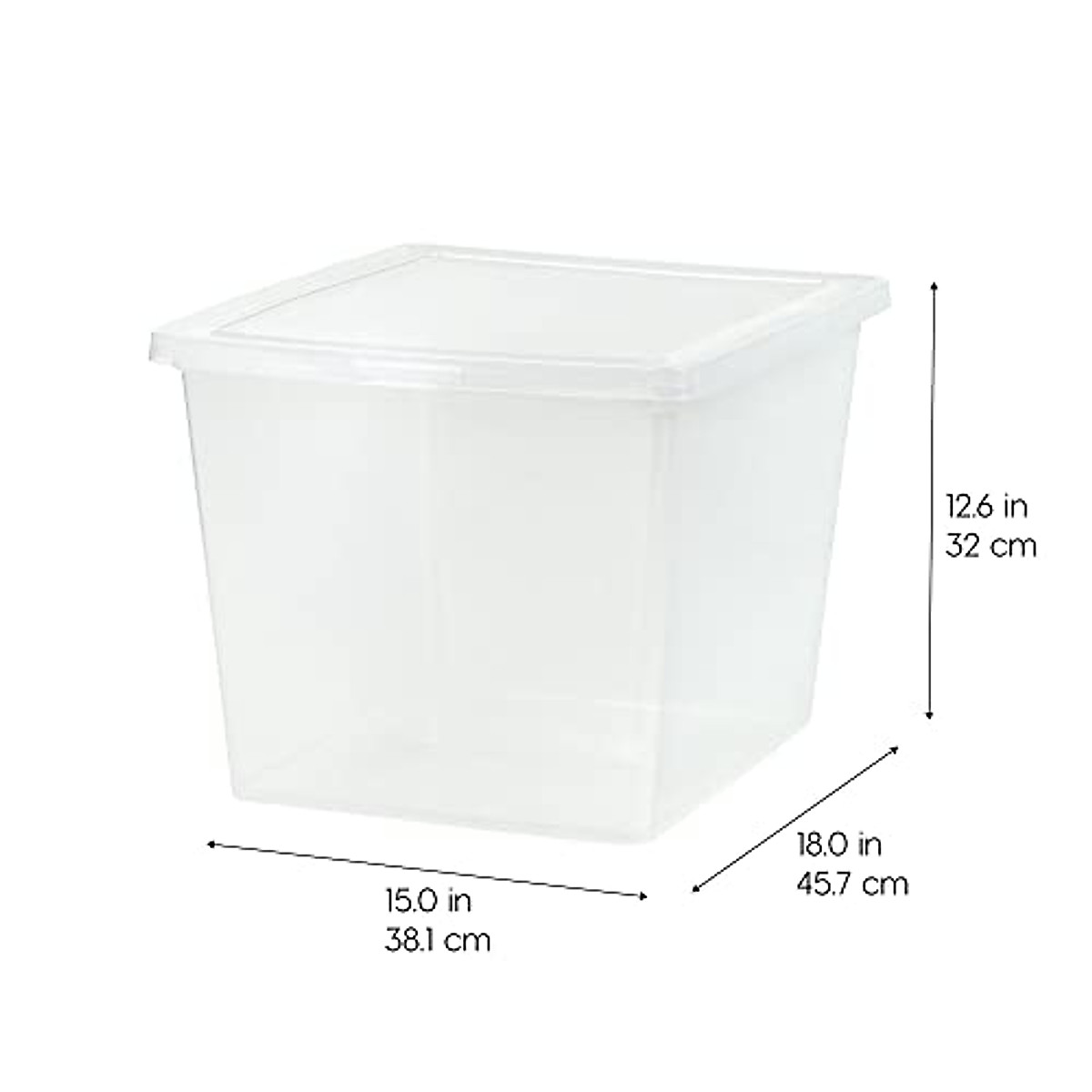 IRIS USA 36 Quart Plastic Storage Bin Tote Organizing Container with Latching Lid, Stackable and Nestable, Clear, 4 Pack
