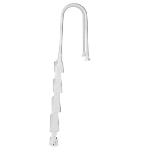 Vinyl Works Heavy Duty Anti Slip Plastic Step Ladder for Above Ground or In Ground Swimming Pools with Ergonomic Aluminum Handrails, White