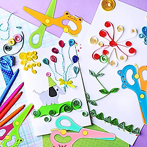 LOVESTOWN Plastic Scissors for Kids, 4 PCS Pre-School Training Scissors Children Safety Scissors Toddler Scissors Age 3 for Toddler Arts and Crafts