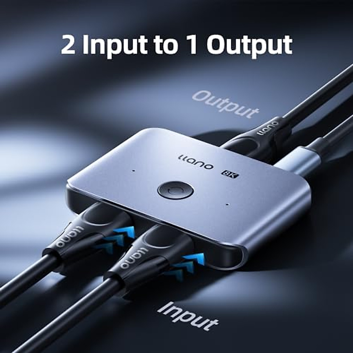 llano HDMI 2.1 Switch 8K HDMI Switcher, 4K@120Hz HDMI Bidirectional Switcher Splitter Supports 8K@60Hz, Aluminum HDMI Switcher Selector for PS4/PS5 Xbox Roku Apple TV Fire Stick Sony TV