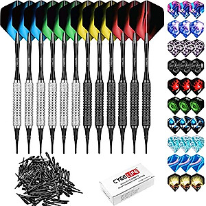 CyeeLife 16 Grams Soft tip Darts with 42 Flights and 100 Plastic Points