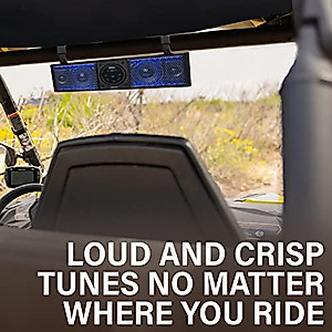 BOSS Audio Systems BRT18RGB ATV UTV Sound Bar System - 18 Inches Wide, IPX5 Rated Weatherproof, Bluetooth Audio, Amplified, 4 inch Speakers, 1 Inch Tweeters, USB Port, RGB Multicolor Illumination