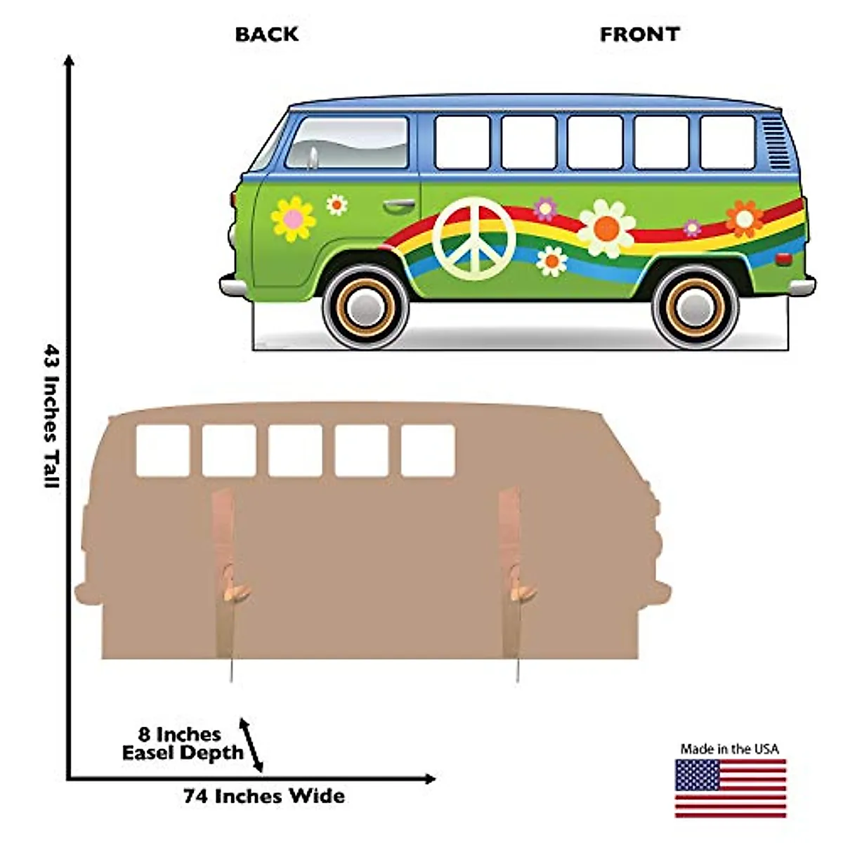 Advanced Graphics Hippie Bus Stand-in Life Size Cardboard Cutout Standup