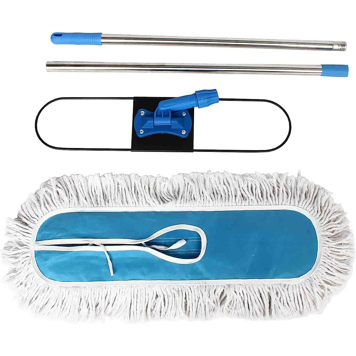 16" Commercial Dust Mop, MEIBEI Dust Floor Mop with Cotton mop Head, Dust Mop for Hardwood Floors with Long Handle, Industrial Dust Mop for Factory, Shopping Mall, Garage, Company, Hotel (16*5 inch)