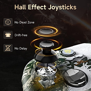 EasySMX X15 PC Controller - Enhanced Wireless Bluetooth Controller with Hall Joysticks/Hall Triggers/RGB Lighting - No Stick Drift, No Dead Zone - Work for Windows PC, Android, Steam and Switch