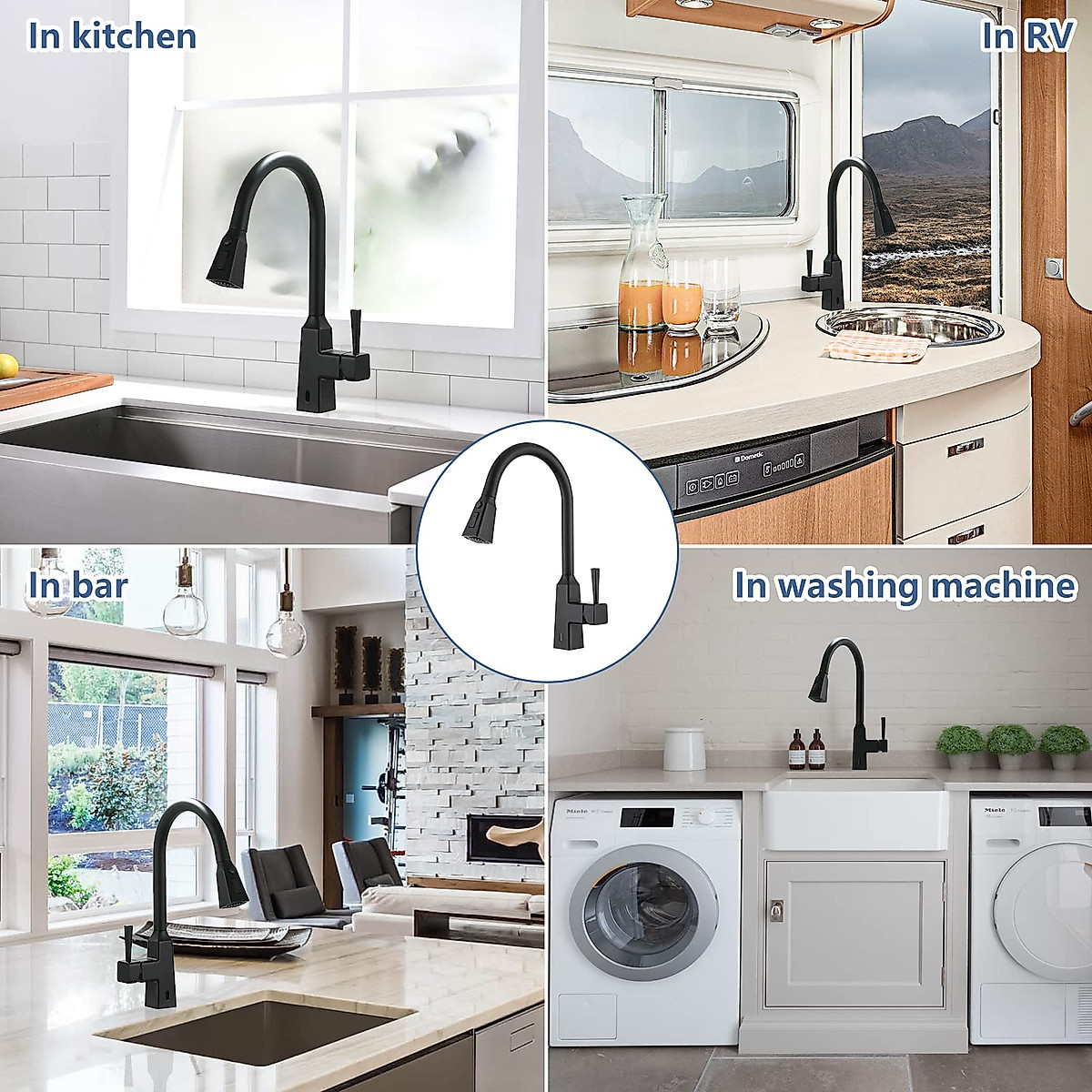 Fapully Touchless Kitchen Faucet with Pull Down Sprayer, with Soap Dispenser
