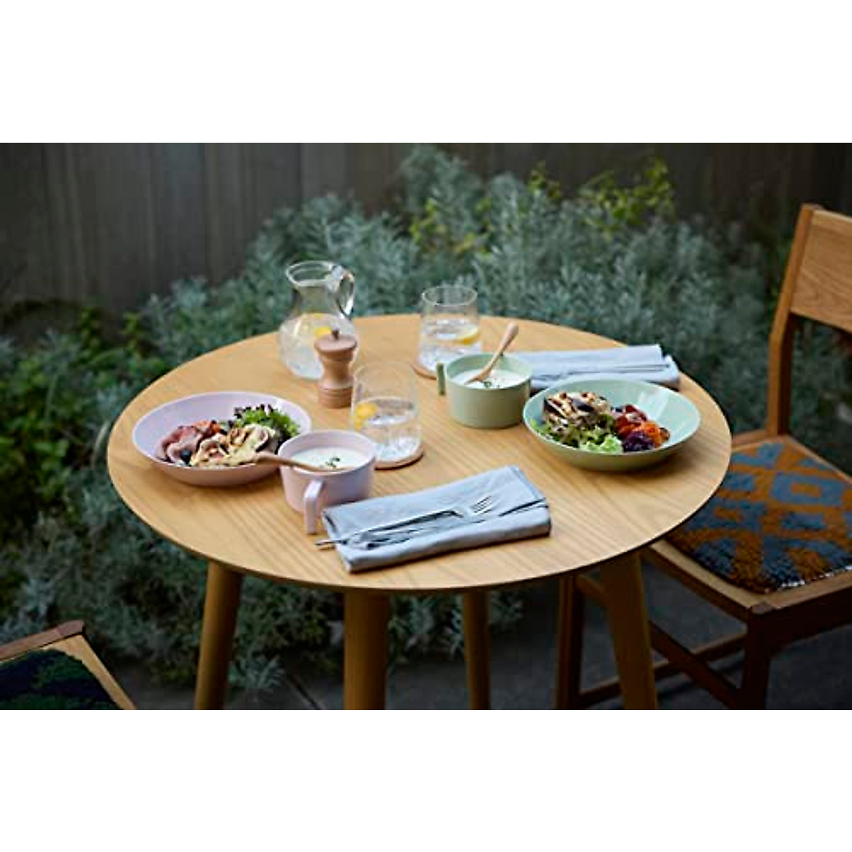 TAMAKI Luonto T-947746 5-Piece Set, Tyvas Blue Plate, Color Dish, Pasta Plate, Bowl, Soup Cup