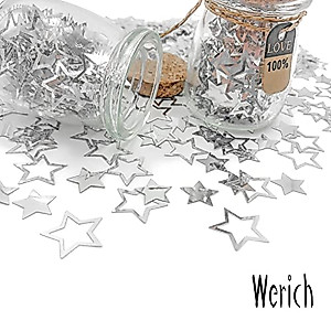 Werich Star Confetti Merry Christmas Max Party Silver Table Confetti Happy Birthday Baby Shower Wedding Party Sprinkles Confetti Metallic Foil Stars for Party Wedding Festival Decorations 1100 Pieces