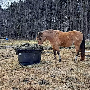 YardJoyliz Stock Tank Hay Net for 100 Gallon-150 Gallon Stock Tank Heavy Duty 1-4/7" Holes Slow Feed Hay Net, Black
