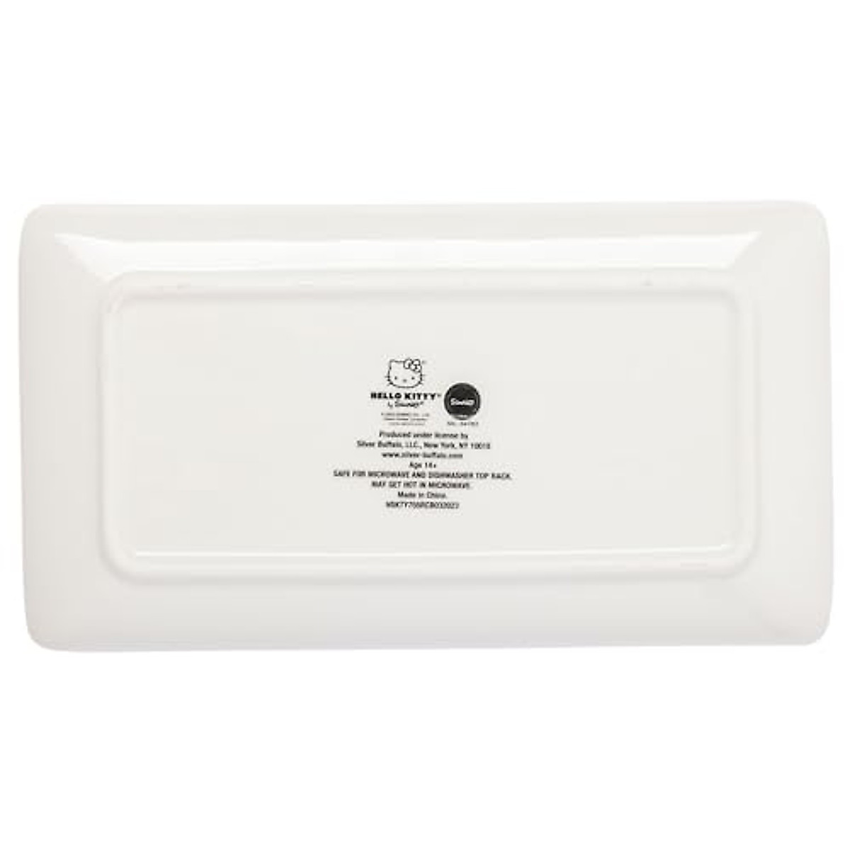 Silver Buffalo Sanrio Hello Kitty Red and White Bow Ceramic Sushi Set with Dipping Sauce Dish and Matching Chopsticks