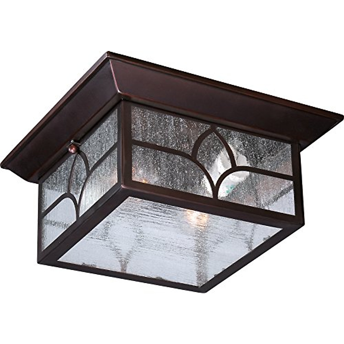 Nuvo Lighting 60/5646 Stanton Flush 2 Light 60-watt A19 Outdoor Close to Ceiling Porch and Patio Lighting with Clear Seeded Glass, Claret Bronze