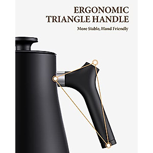 Ulalov Gooseneck Electric Kettle, 0.9L Fast Boiling Hot Water Kettle, Stainless Steel Electric Tea Kettle, 1200W Pour Over Kettle for Coffee&Tea, Leak-Proof, Auto Shutoff, Anti-dry