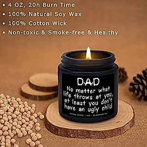 Gifts for Dad from Daughter Son, Funny Dad Gifts, Fathers Day Christmas Birthday Gifts for Dad Stepdad Father in Law New Dad Bonus Dad Daddy, Sandalwood Scented Candles