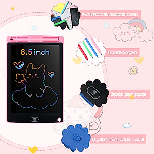 Zonon 4 Pcs LCD Writing Tablet for Kids 8.5 Inch Doodle Board Drawing Tablet Toddler Toys Gifts LCD Writing Board Electronic Erasable Reusable Writing Drawing Pad(Blue, Red, Green, Pink)