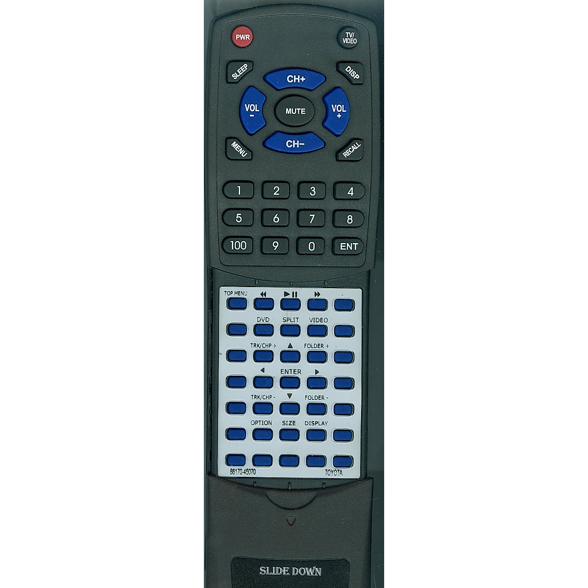 Replacement DVD Remote Control for 2011, 2012, 2013 Toyota Sienna, Highlander and Sequoia, 8617045070