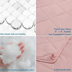 NexHome Weighted Blanket Kids 5lbs, 36x48 inches Toddler Heavy Blanket, Warming and Cooling Weighted Blanket for Boys and Girls, 100% Soft and Breathable Kids Weighted Blanket, Pink.