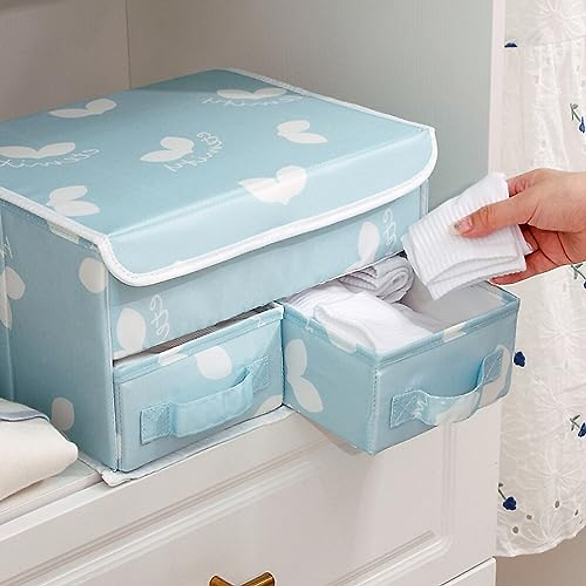 ABOOFAN Drawer Foldable Organizer Underwear Boxes Socks Holder Closet Divider Storage Box for Underwear Bra Socks Lingerie Ties Pants Organizer