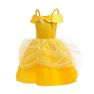 Dressy Daisy Girls' Princess Costume Fancy Dresses up Halloween Party Size 6-8 Gold