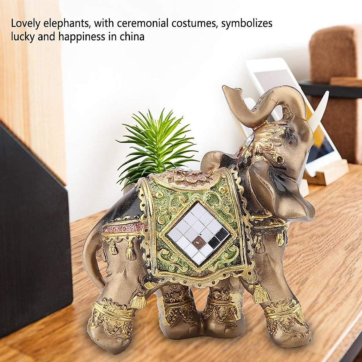 Jarchii Feng Shui Elephant Statue, Retro Figurines Collectible Wealth Lucky Elephant Sculpture Perfect for Home Decor Office Decoration Gift（s M L）(#1)