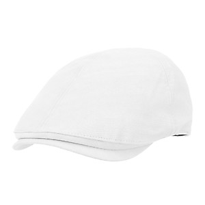WITHMOONS Simple Newsboy Hat Flat Cap SL3026 (White)