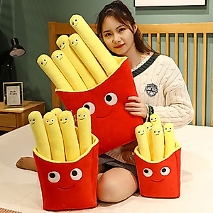 OPHRBU 12inch Hamburger Plush Pillow Funny Hamburger Bread Stuffed Pillow Soft Food Plushie Throw Pillow Stuffed Animal Toy for Kids Adults Gift Home Decor. (French Fries)