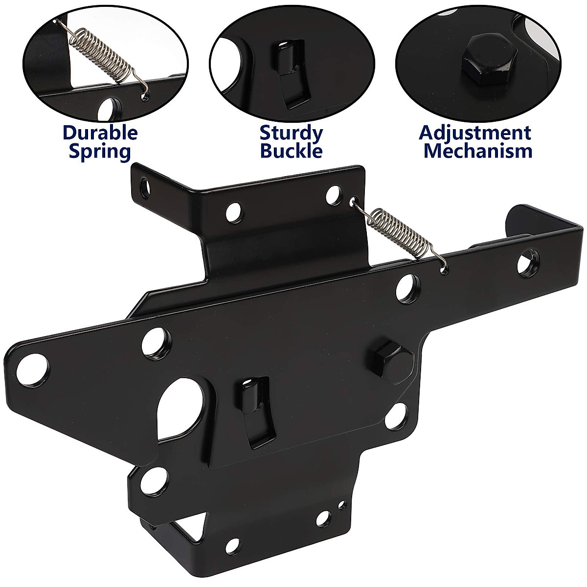 Gate Latches for Wooden Fences Heavy Duty Post Mount Automatic Gravity Lever Spring Self Locking Hardware Wood/Vinyl Fence Gate Lock for Secure Pool/Yard/Garden,Black Finishing,Steel
