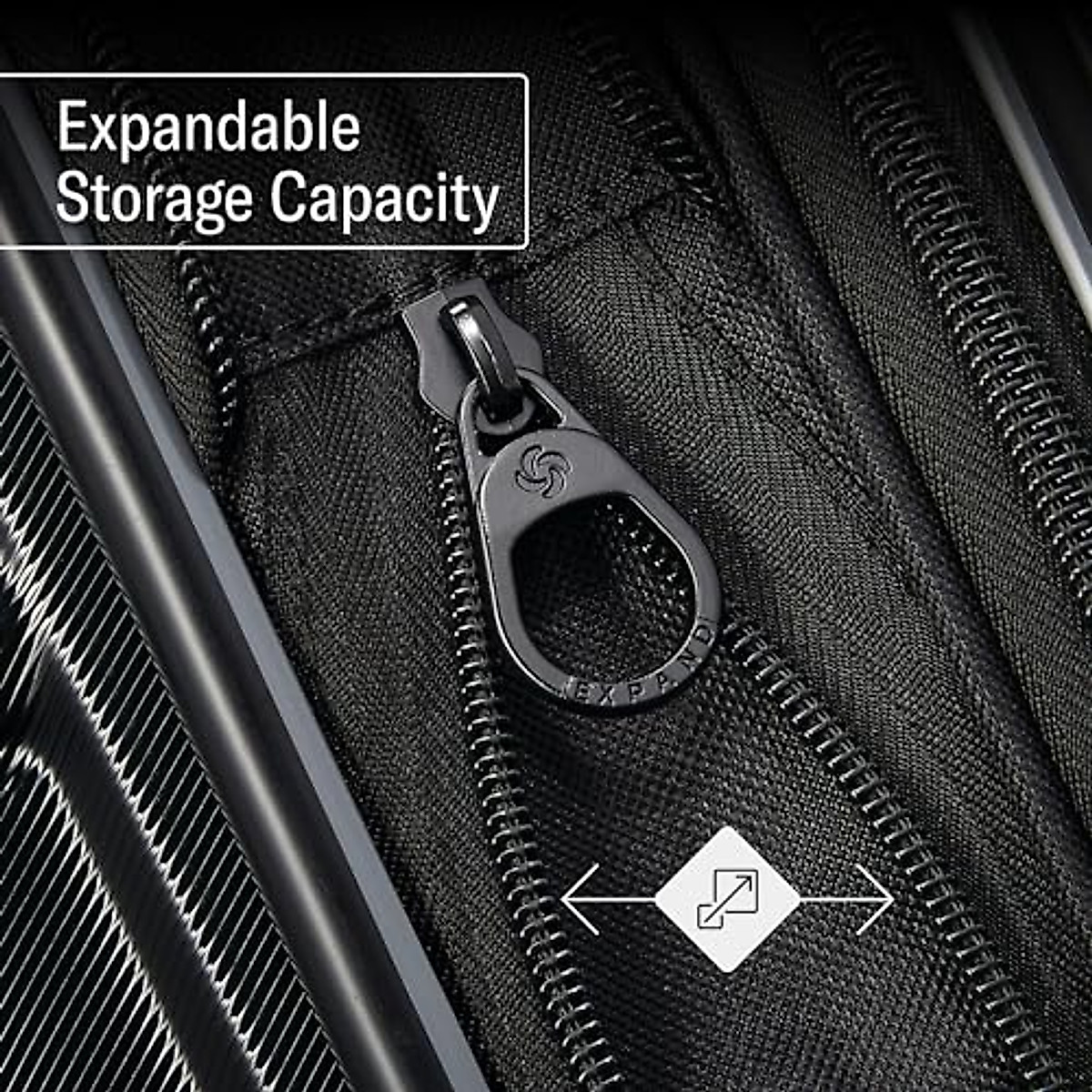 Samsonite Omni 2 Hardside Expandable Luggage with Duel Spinner Wheels, Midnight Black, 3-Piece Set (CO/MED/LG)