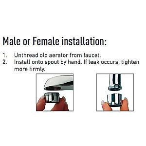 Neoperl Tom Thumb Clear Small Size Faucet Aerator PCA Perlator Laminar Flow Stream Male/Female Bathroom Housing/Washer/Insert (Blue 1.0 GPM, Male)