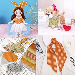 OZXCHIXU 7PCS/lot Yellow Series Floral Cotton Fabric,19.7X19.7 inches Quilting Patchwork Fabric Fat Quarter Bundles Fabric for Scrapbooking Cloth Sewing DIY Crafts Handmade Bags Pillows