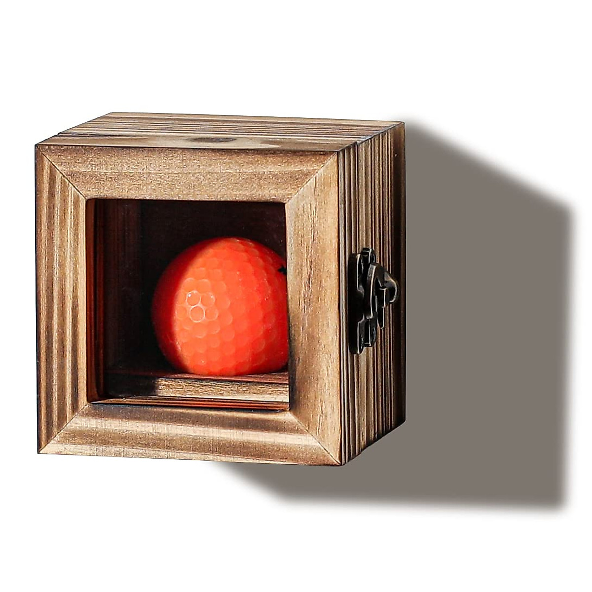 Freezing point Golf Ball Display Case Hole in One Golf Ball Small Wood Shadow Box Wall Rack Holder Golf Gifts for Kids Womens Mens