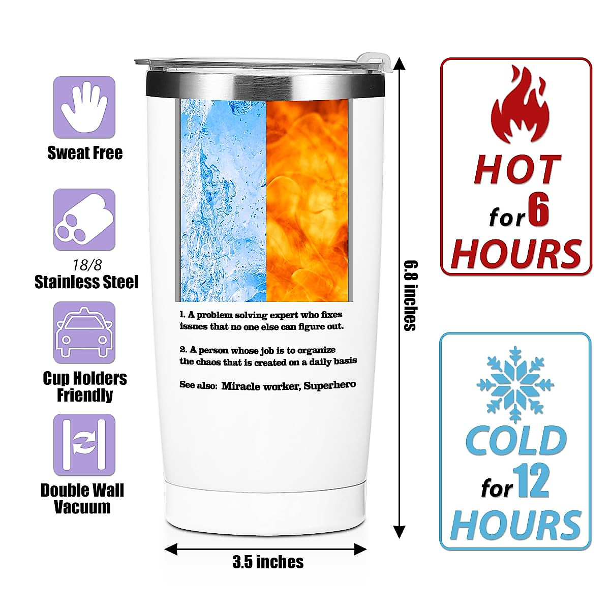 CQM Supervisor Gifts for Women Tumbler Boss Gifts Water Bottle Double Wall Travel Coffee Mug Stainless Steel Vacuum Insulated Thermal Cup Thank You Farewell Gifts for Manager Boss Birthday Christmas