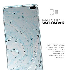 DesignSkinz Ocean Blue Textured Marble Protective Vinyl Decal Wrap Skin Cover Compatible with The Samsung Galaxy S20 (Screen Trim & Back Glass Skin)