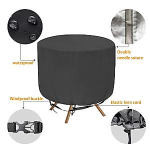 Patio Table Chair Cover Black, 23" DIA X 18"H, Outdoor Table Chair Cover,Outdoor Patio Furniture Cover Waterproof for Deck Box , Coffee Table and Chairs