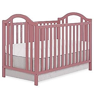 Dream On Me Pacific Acrylic Convertible Crib In Rose, Greenguard Gold Certified, Made Of Durable And Sustainable Pinewood, Three Mattress Height Settings