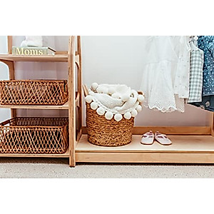 WOOD&ROOM Wardrobe Dress up Rack Child Garment Rack Kids Clothing Rack with Storage Shelf Montessori Children wardrobe
