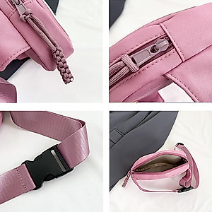 Cute Game Controller Fanny Pack Belt Bag, Women's Sports Chest Bag For Running, Casual Fashion Cartoon Shoulder Crossbody Bag (Pink)
