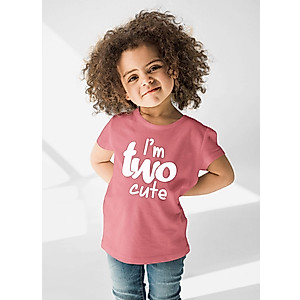 2nd Birthday Outfits for Toddler Girls im Two Cute Shirt Girl 2 Years Old Second Birthday (Mauve, 3 Years)