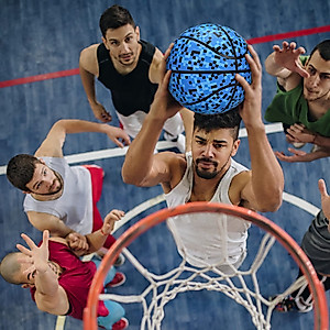 PECOGO Official Rubber Basketball 27.5" 29.5" Outdoor Indoor Mens Basketball Ball Size 5 Size 7 for Kids Youth Teen Boys and Girls Gift Ideas(Without Pump)