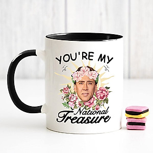 GANKTOWCOY Nicolas Mug You're My National Treasure Coffee Cup Funny Coffee Mug Attractive Lovely Gift For Best Friend Buddy Closed Friend On Birthday Love Holiday, Christmas, Valentine's Day gifts