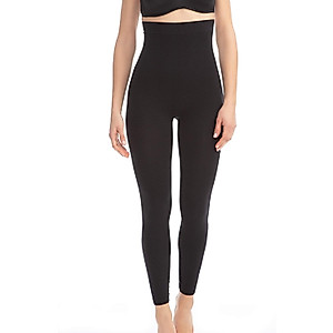 Farmacell High Waisted Leggings for Women Made in Italy - Anti-Cellulite Massage- Seamless Workout Leggings for Women - 133 (Black, S/M)