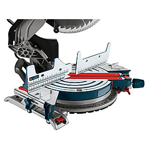 Bosch CM10GD Compact Miter Saw 15 Amp Corded 10 Inch Dual-Bevel Sliding Glide Miter Saw with 60-Tooth Carbide Blade and MS1233 Crown Stop Kit for Bosch Miter Saws, Includes Mounting Knobs and Hardware