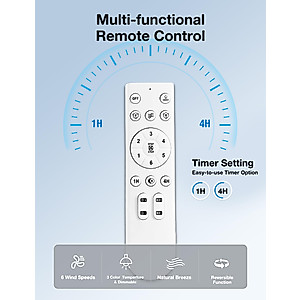 warmiplanet Flush Mount Ceiling Fans with Lights and Remote Control, 52-Inch,3 CCT Dimmable Light, Reversible Noiseless 6 Speeds DC Motor, Timer, Nickel Brushed, 4-Blades