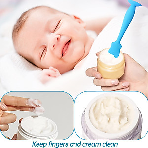 Baby Diaper Cream Spatula Applicator, 3 Pack Butt Paste Spatula Diaper Cream Brush for Baby, Soft Silicone Diaper Rash Cream Brush Butt Spatula,Large Size (Blue,Grey,White)