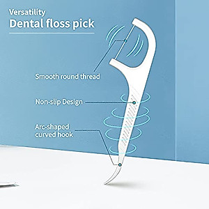 Dental Floss Picks-Floss Dispenser Portable Storage Box Flossers for Adults,More Hygienic,Total 308 Count(White),Floss Pick Holder,with Refill and Floss Travel Case