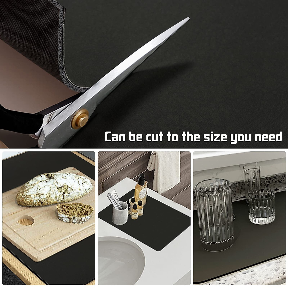 Coffee Bar Mat for Spill-proof, 18 x 12 Inch Hide Stain Abosrbent Coffee Mat | Non-Slip Rubber Backed Coffee Bar Accessories Under the Cofee Machines