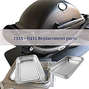 AJinTeby Catch Pan Holder 7515 with 20-Pack Drip Pan Liners Aluminum Disposable Grease Trays for Weber Genesis 1000-5500, Silver/Gold/Platinum, Genesis II Series, Platinum I/II, and Summit Grills